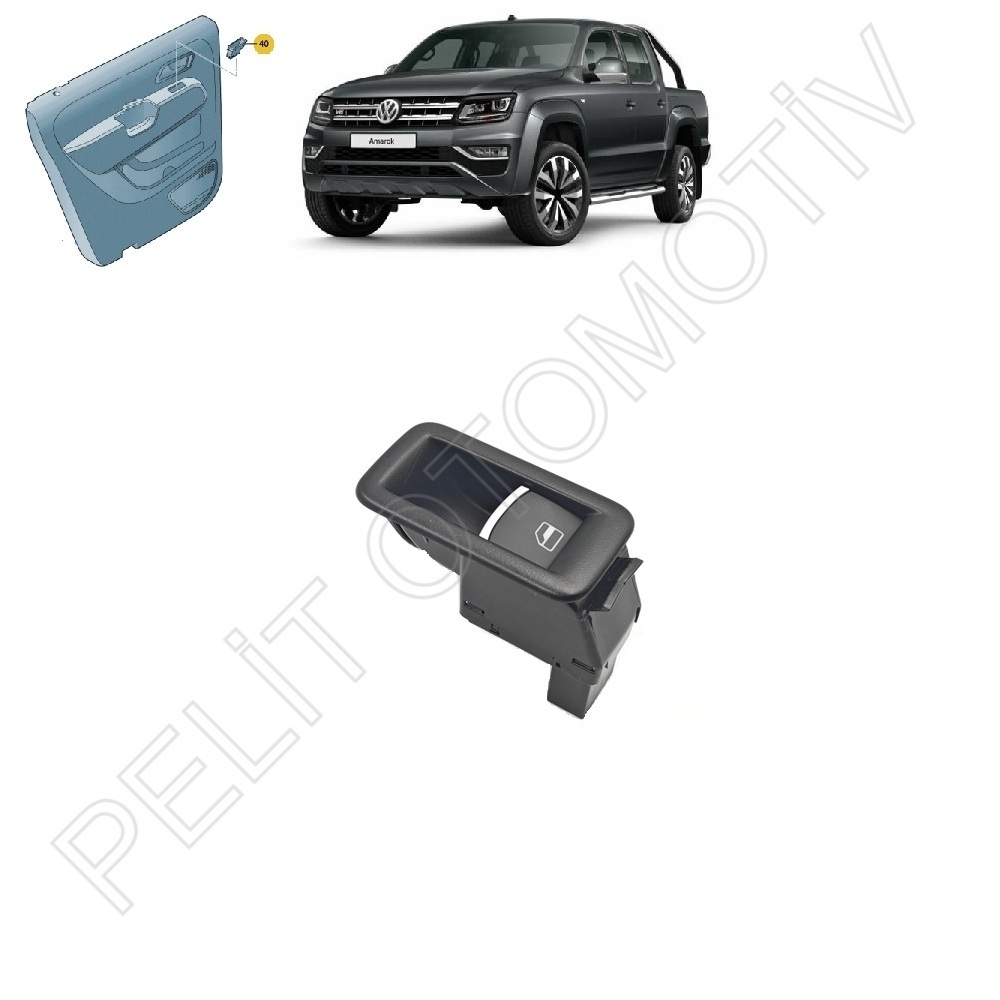 Amarok Arka Kapı Cam Düğme Ve Çerçevesi 2H0867255D 5K0959855 (2017-2022 ...