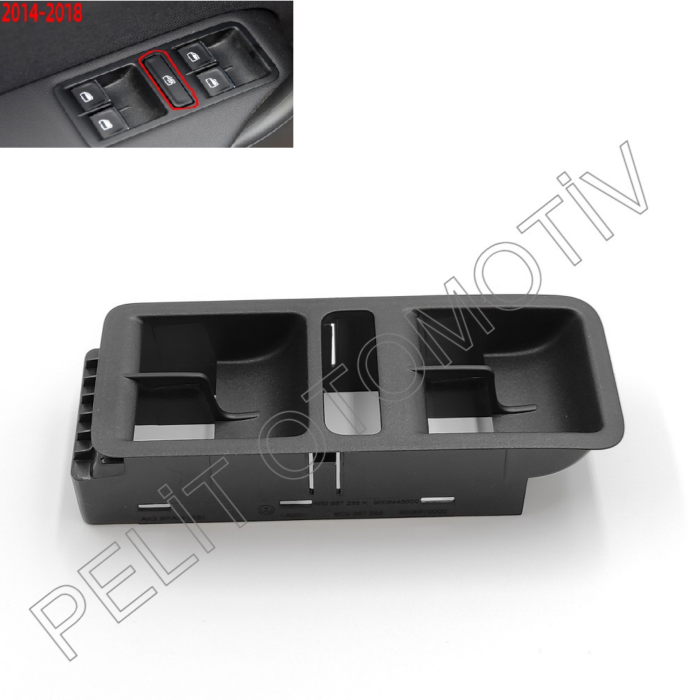 Polo (2015-2018) Sol Ön Cam Düğme Çerçevesi 6C0867255 (Orijinal) - 742. ...