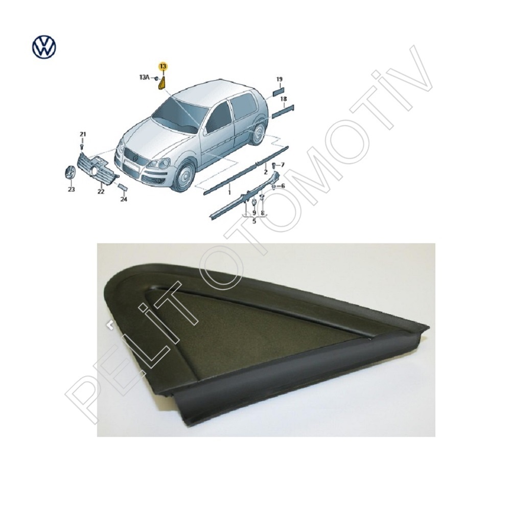 Polo Ayna Köşe Kapağı Sol 6Q0853273A (2005-2010) Orijinal - 270.13 TL + KDV