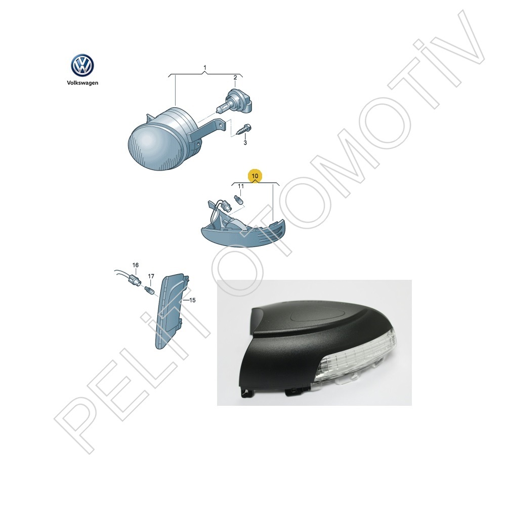 Tiguan Sağ Ayna Sinyali 5N0949102B (2008-2016) - 523.98 TL + KDV