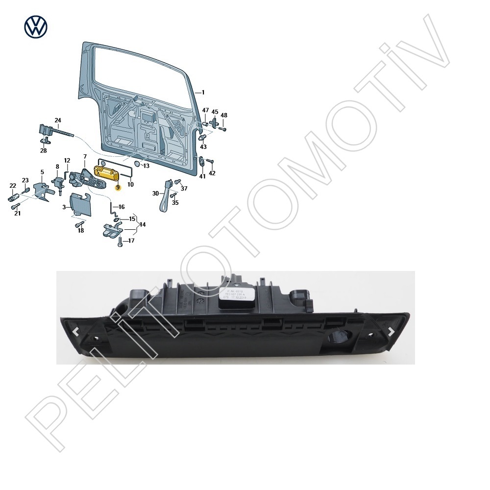 Transporter T6 T7 Bagaj Açma Butonu 7E0927235A - 3,291.67 TL + KDV