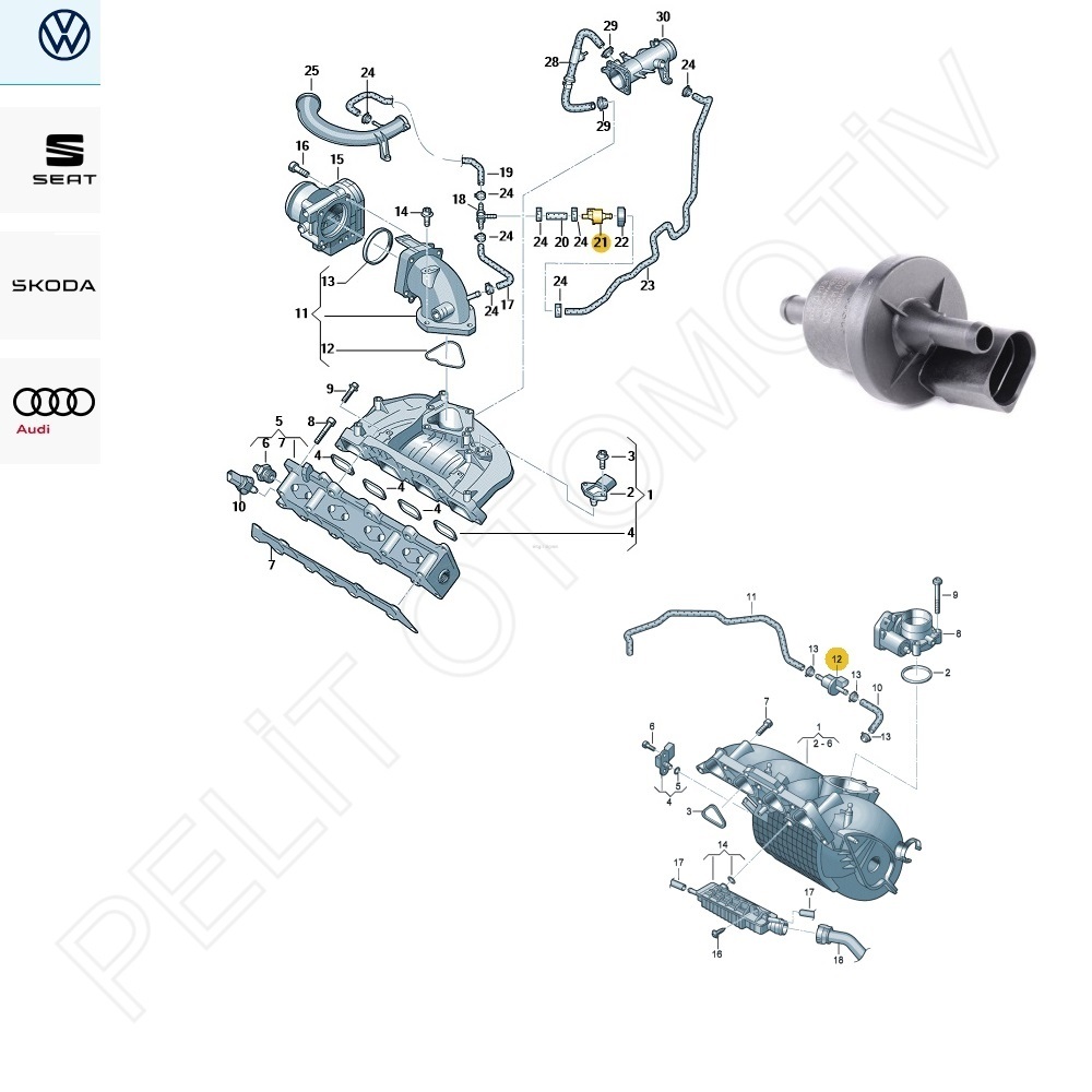 Volkswagen Selenoid Valfi 6Q0906517A 1C0906517A (1999-2010) - 1,330.00 ...