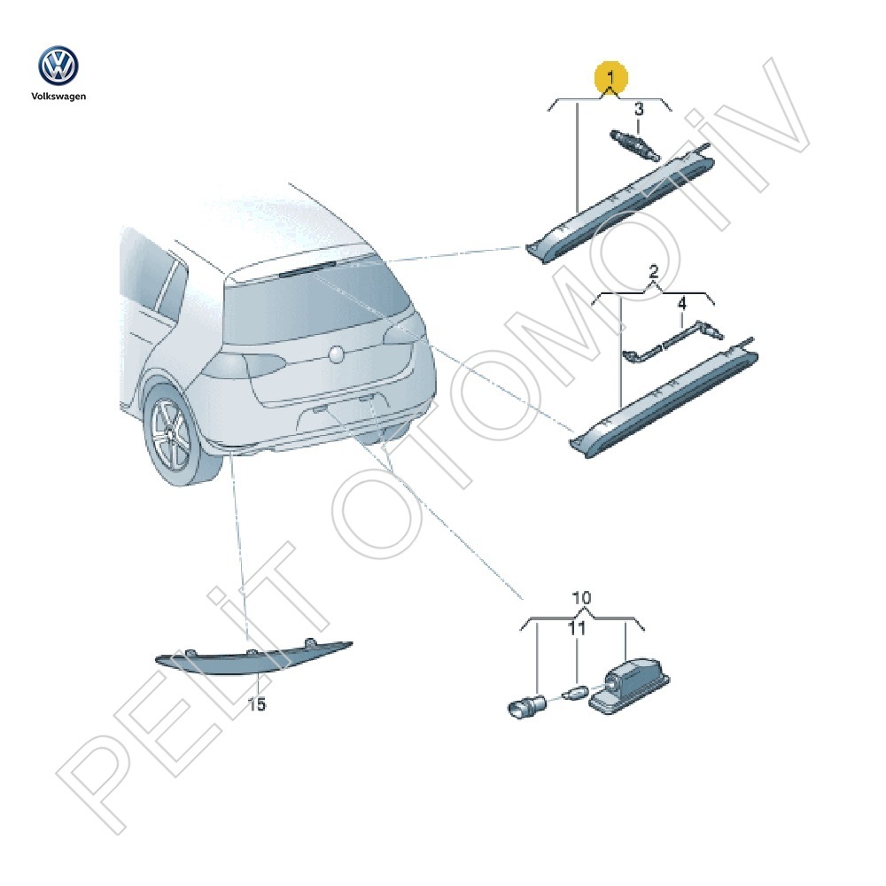 Polo İlave Fren (3. Stop) Lambası Su fıskiyeli 5G0945087B - 2,528.75 TL ...