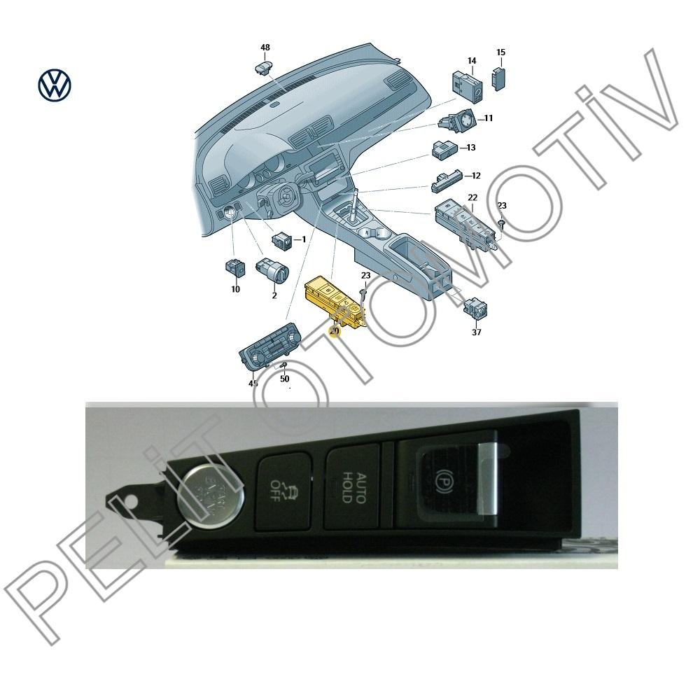 Volkswagen CC Park Fren Düğmesi Start Stoplu 3AB927137D - 1,977.50 TL + KDV